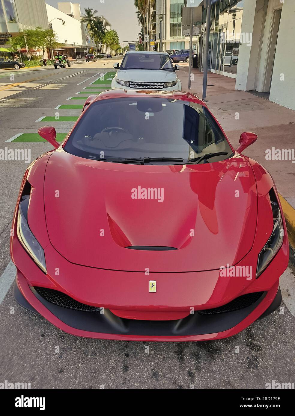 Los Angeles, California USA - March 24, 2021: red Ferrari F8 Tributo ...