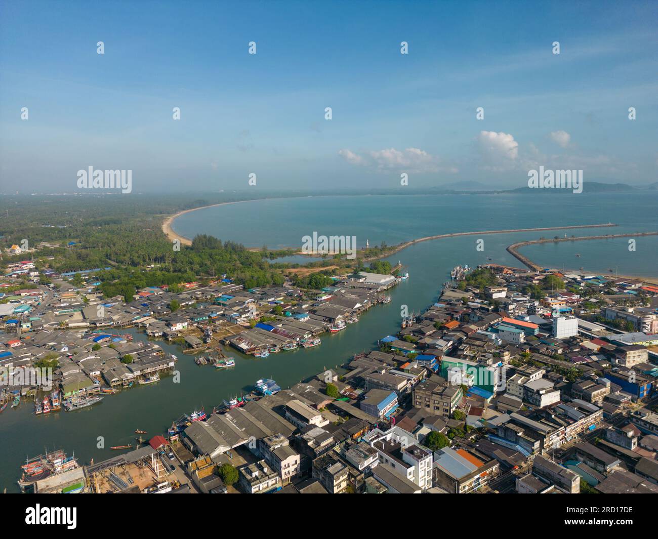 Chumphon, Thailand - February 10, 2023: Drone aerial point of view of ...