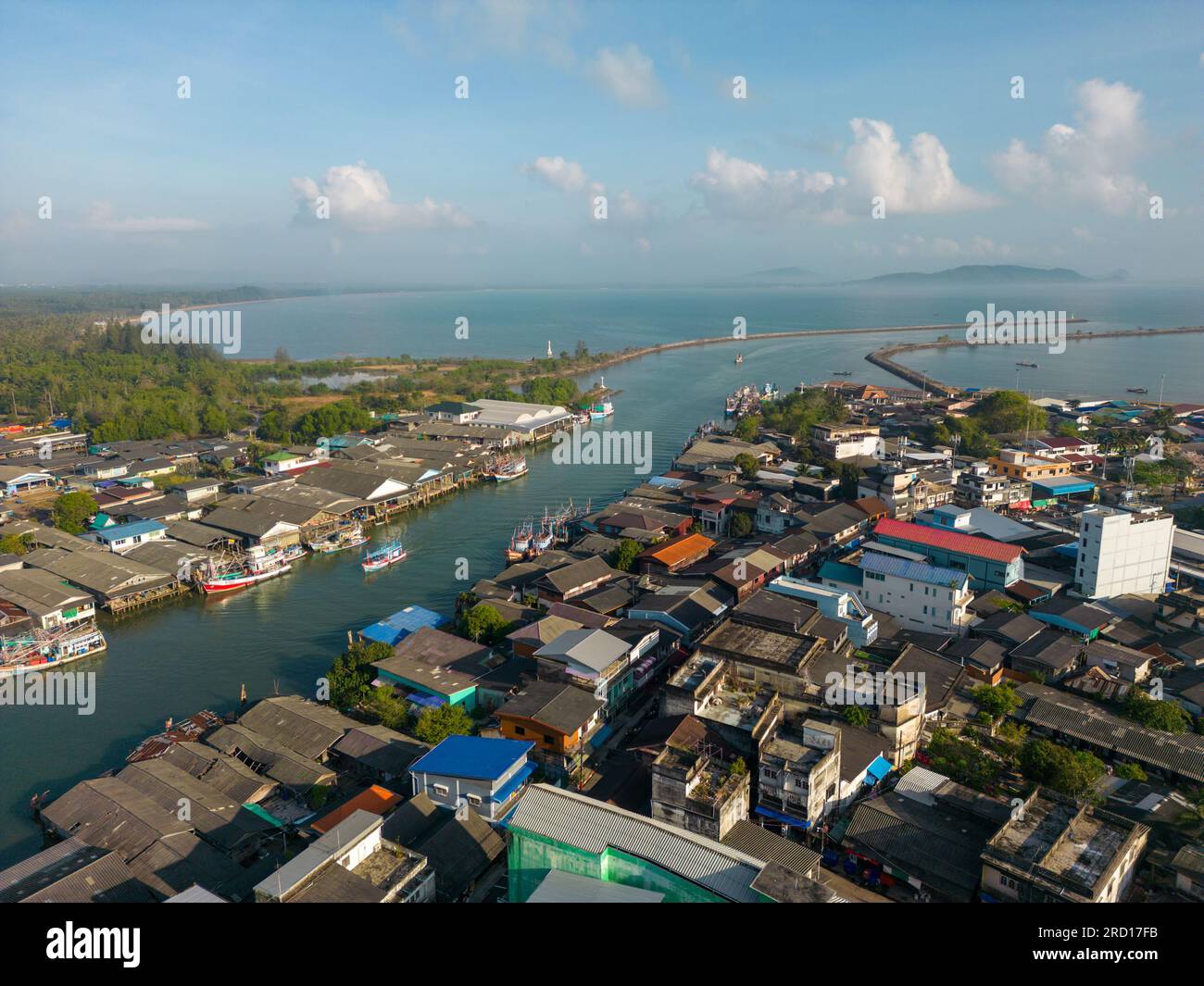 Chumphon, Thailand - February 10, 2023: Drone aerial point of view of ...