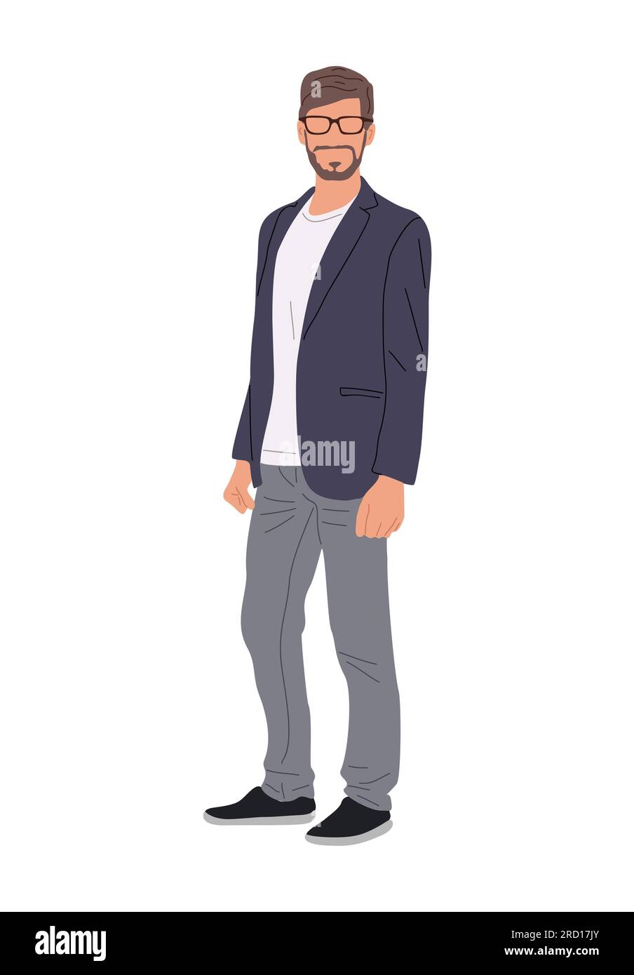 Happy business man standing full length vector Stock Vector Image & Art ...