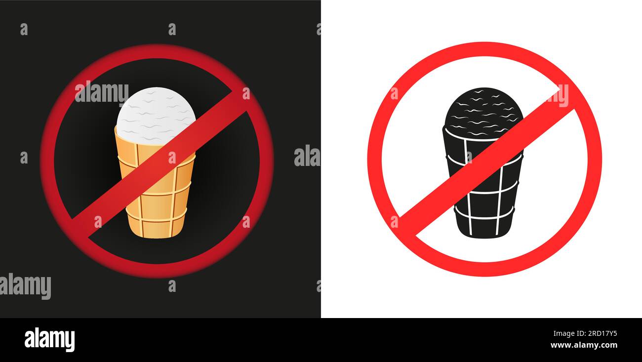 ice-cream fast food prohibited sticker sign Stock Vector Image & Art ...