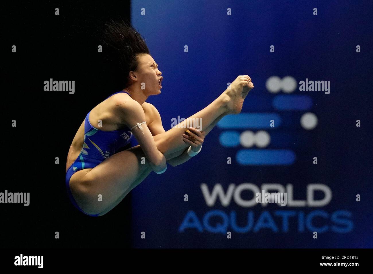 Chen Yuxi of China competes during the women's 10m platform diving ...