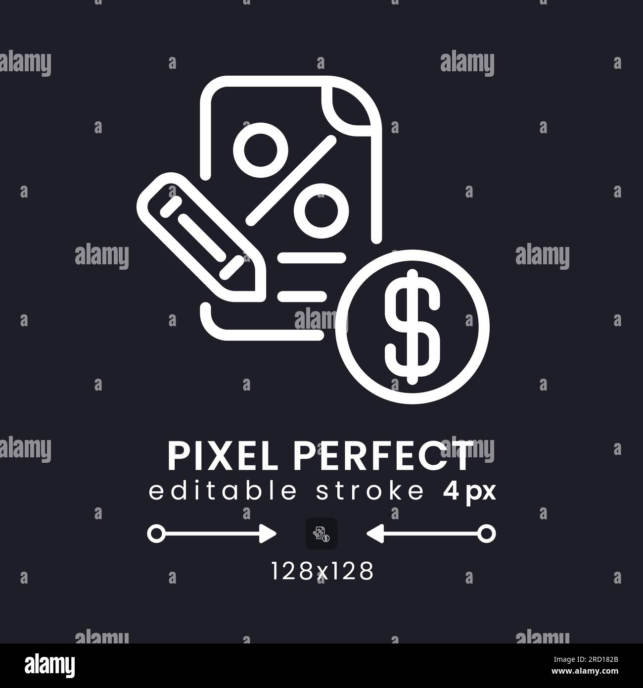 Tax filing white linear desktop icon on black Stock Vector Image & Art ...