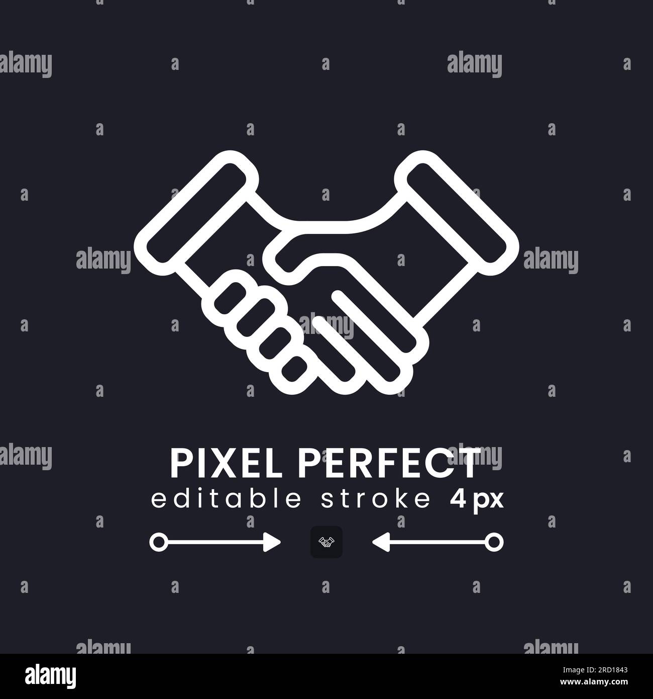 Handshake white linear desktop icon on black Stock Vector Image & Art ...