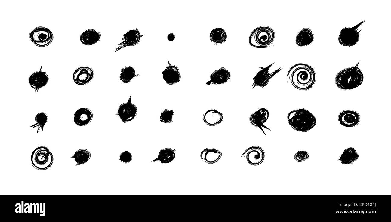 Set of hand drawn doodle circles in a grunge style. Scribble doodle ...