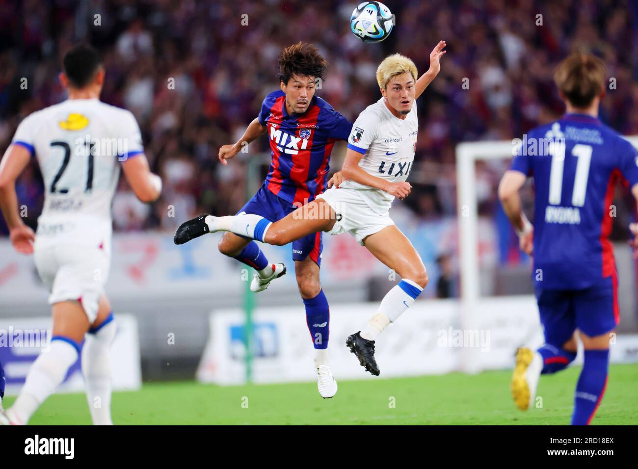 Tokyo, Japan. 16th July, 2023. (L-R) Yasuki Kimoto (FC Tokyo), Yuma ...