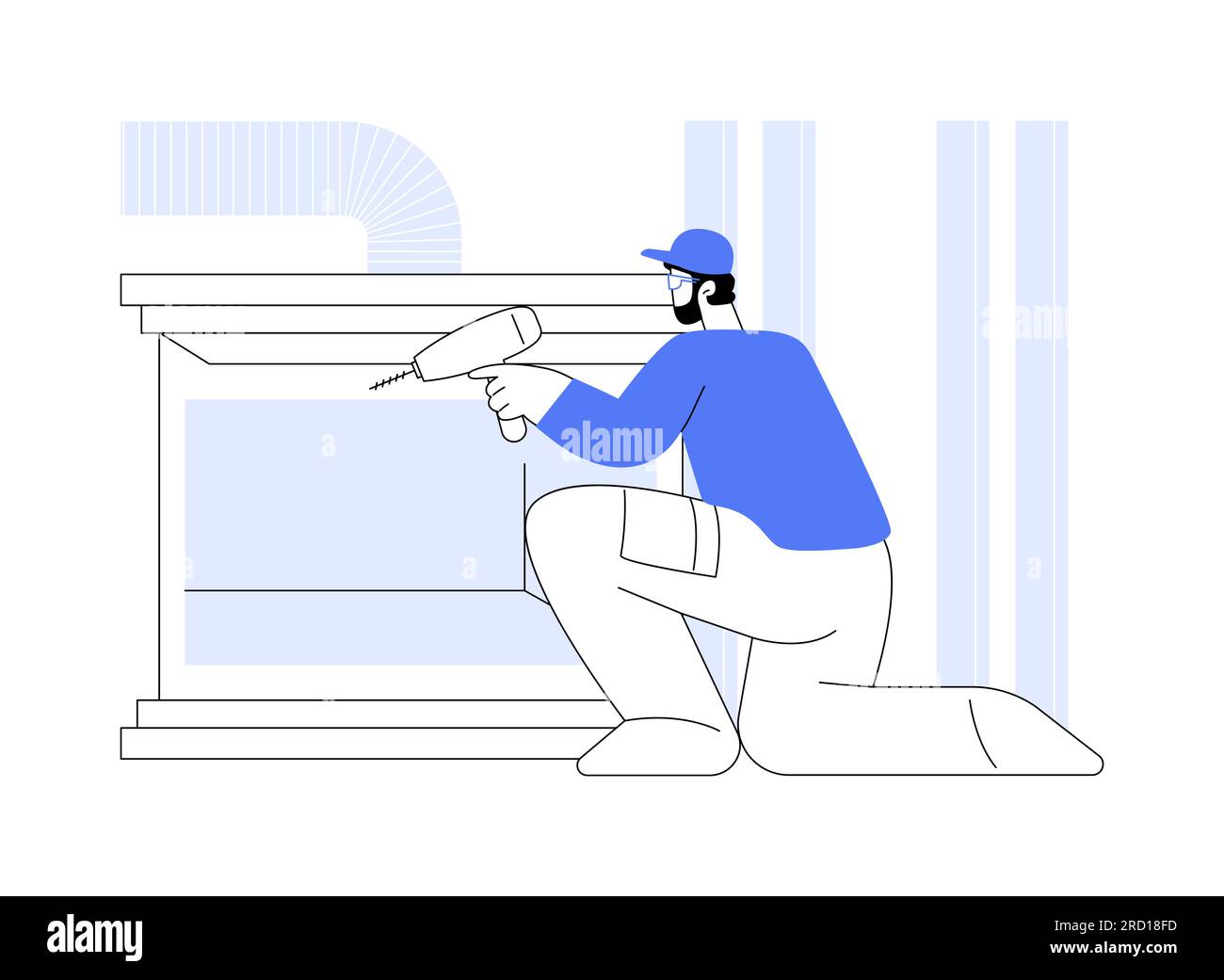 Fireplace installation abstract concept vector illustration Stock ...