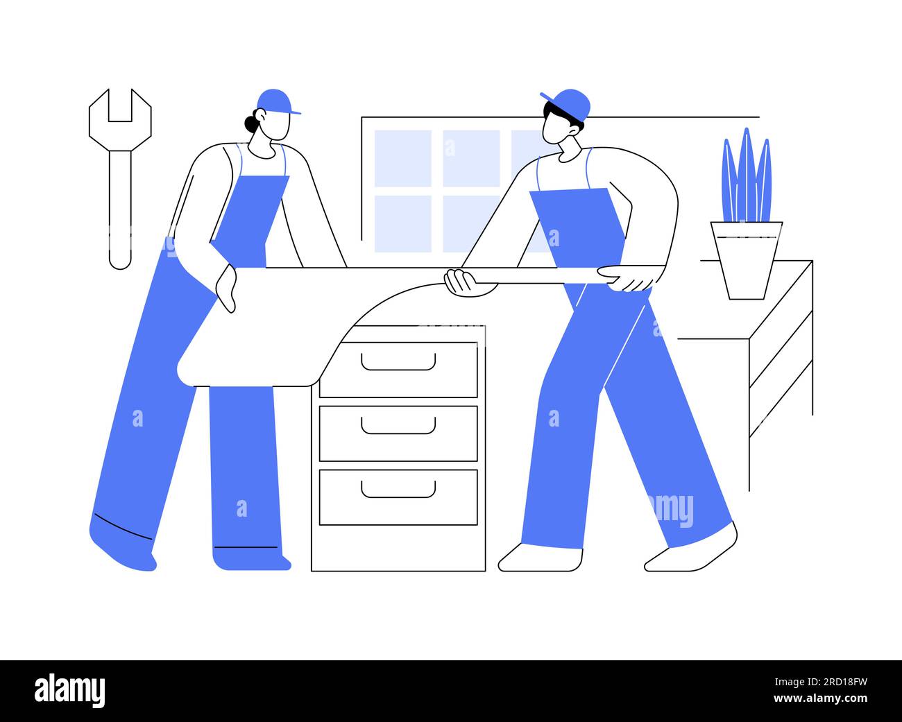 Furniture installation abstract concept vector illustration Stock ...