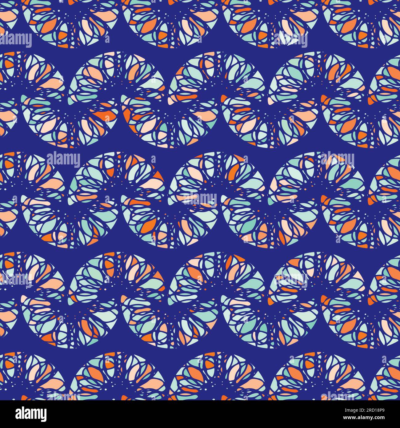 Mosaic chainlink vector pattern background. Horizontal rows of abstract ...