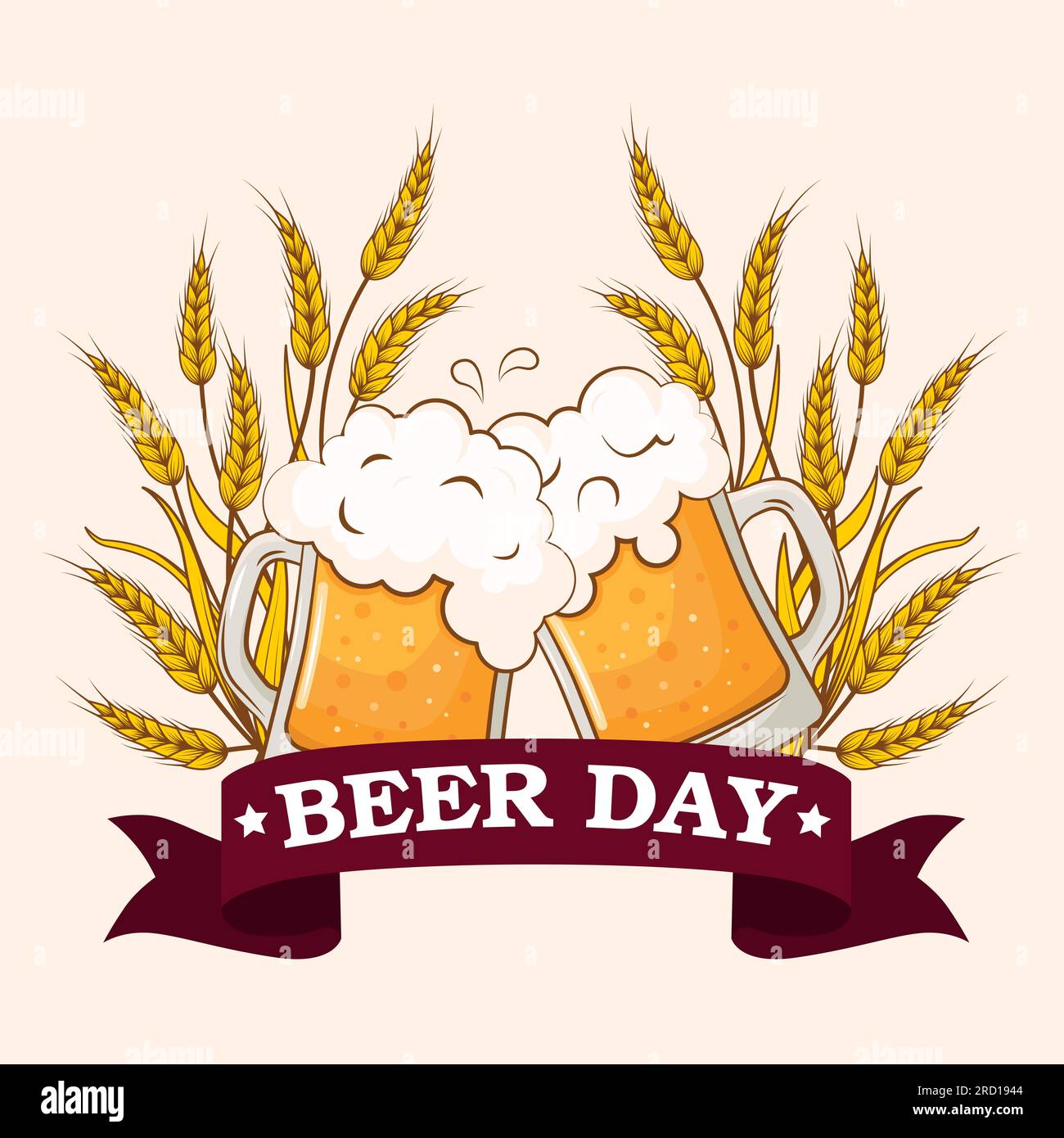 Beer international day glass logo hi-res stock photography and images ...