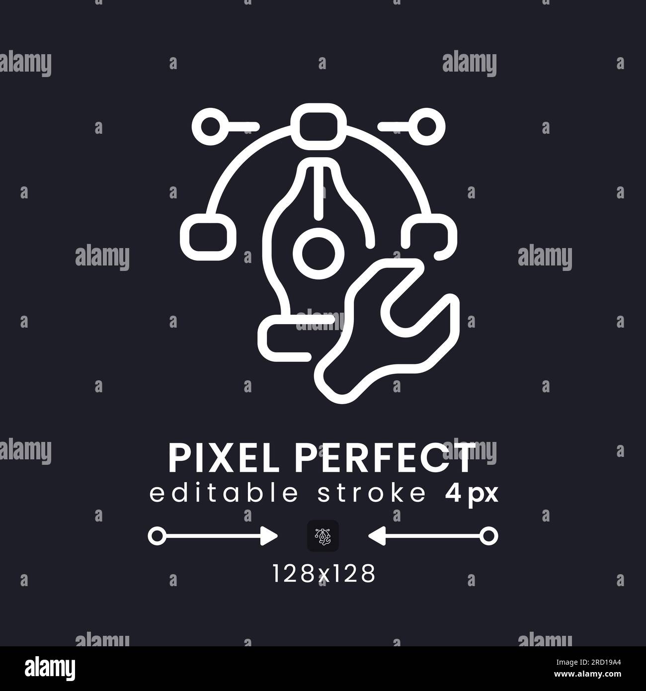 Design tools white linear desktop icon on black Stock Vector Image ...