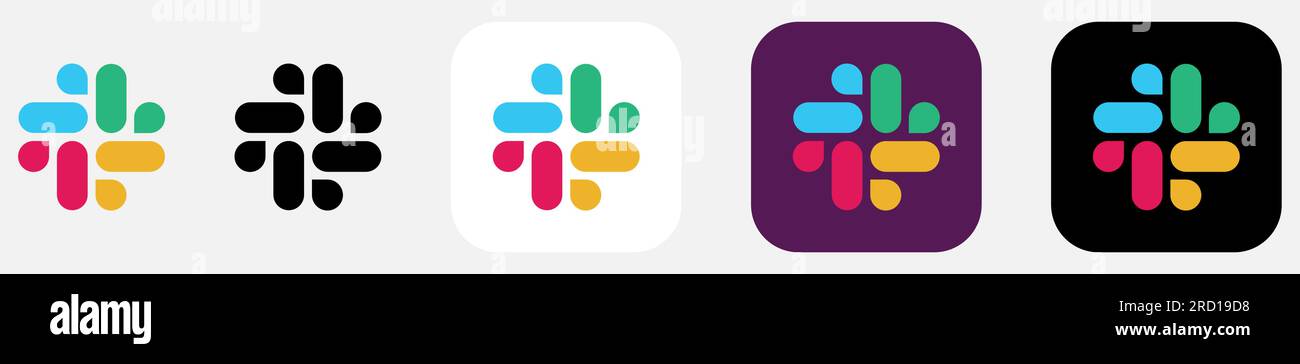 Slack logos set. Editorial vector icon isolated on white background ...