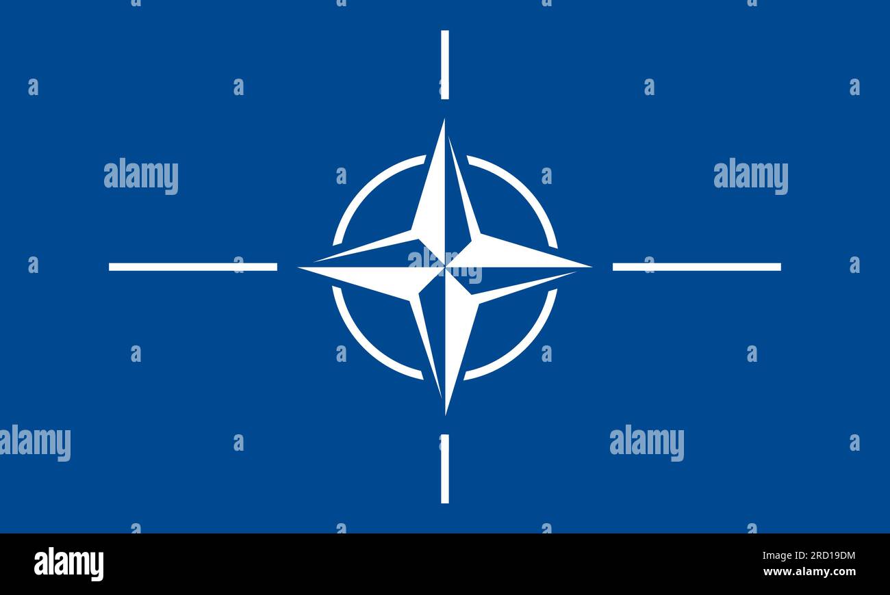 The flag of NATO. Editorial logo isolated on white background Stock ...
