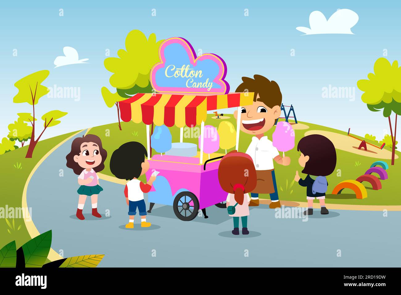 Cartoon Cotton Candy Stand