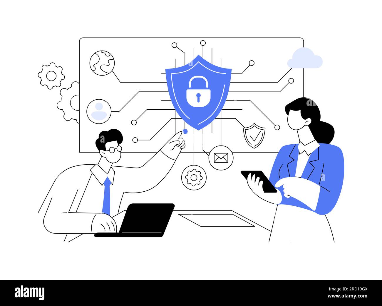 Information security consultant abstract concept vector illustration ...
