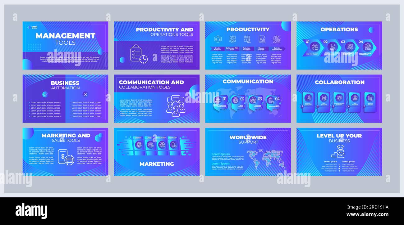 Management tools presentation templates set Stock Vector Image & Art ...