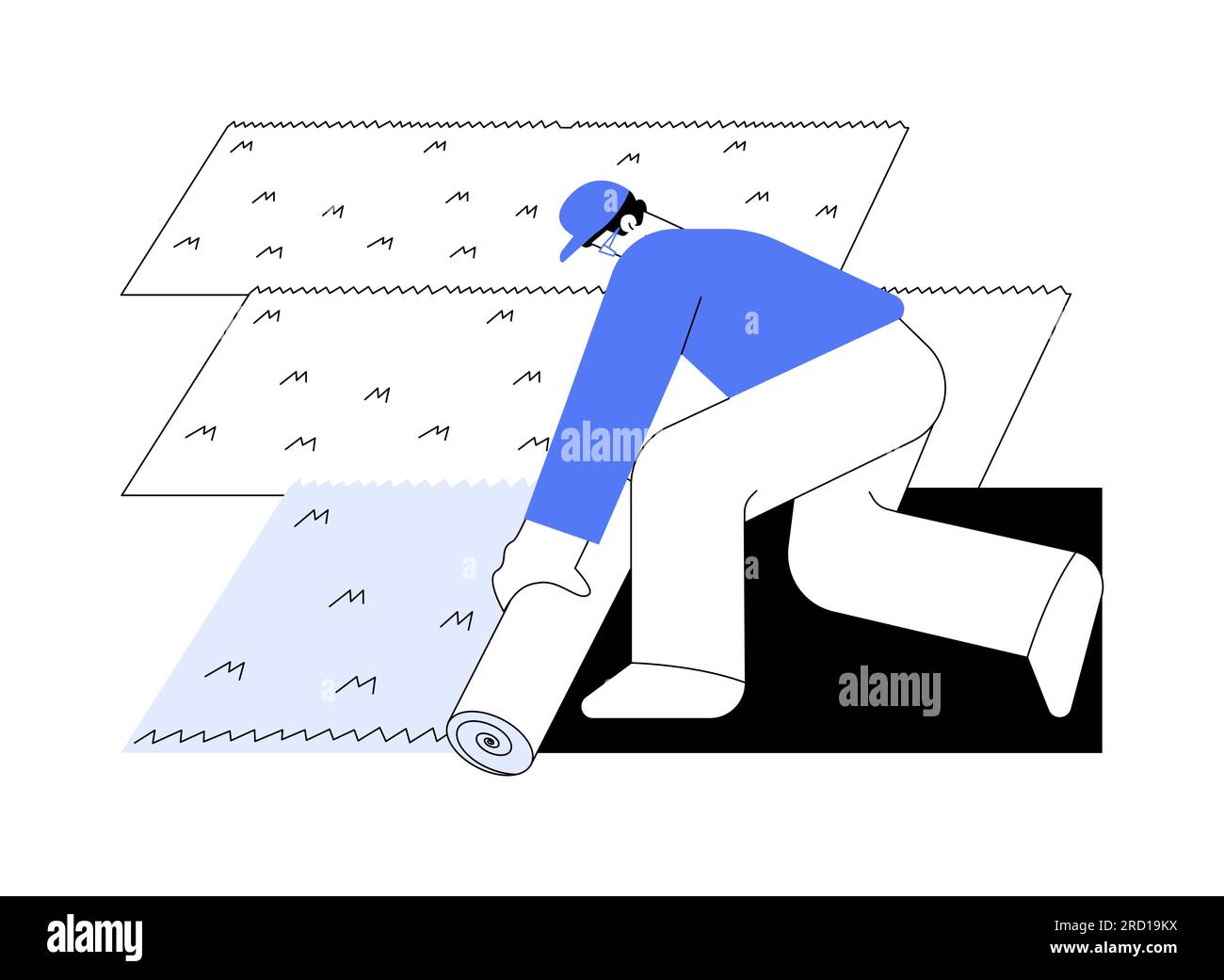 Laying turf abstract concept vector illustration Stock Vector Image ...