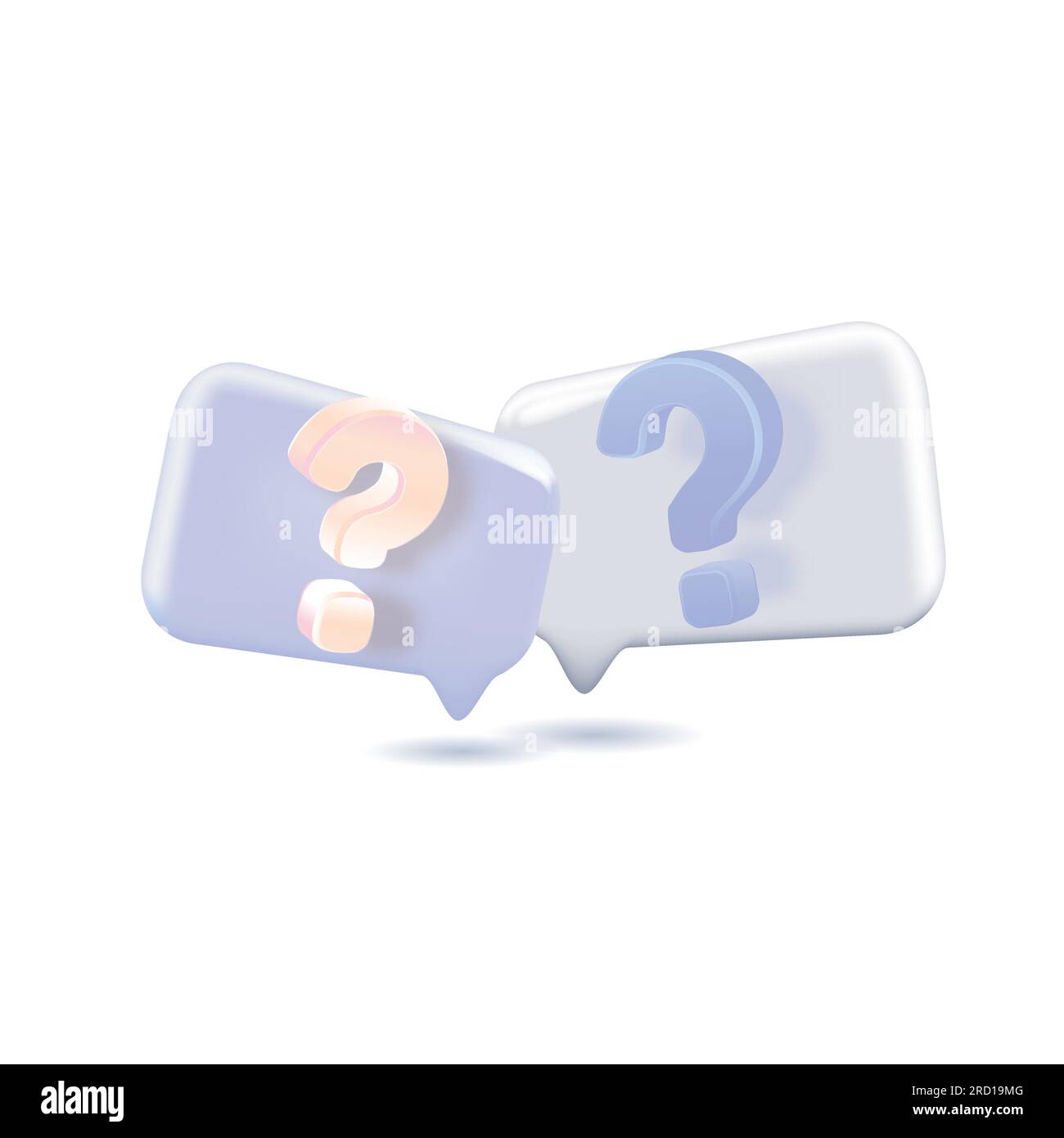 3d question mark icon sign or ask FAQ and QA answer solution information. 3d doubt talk icon ...