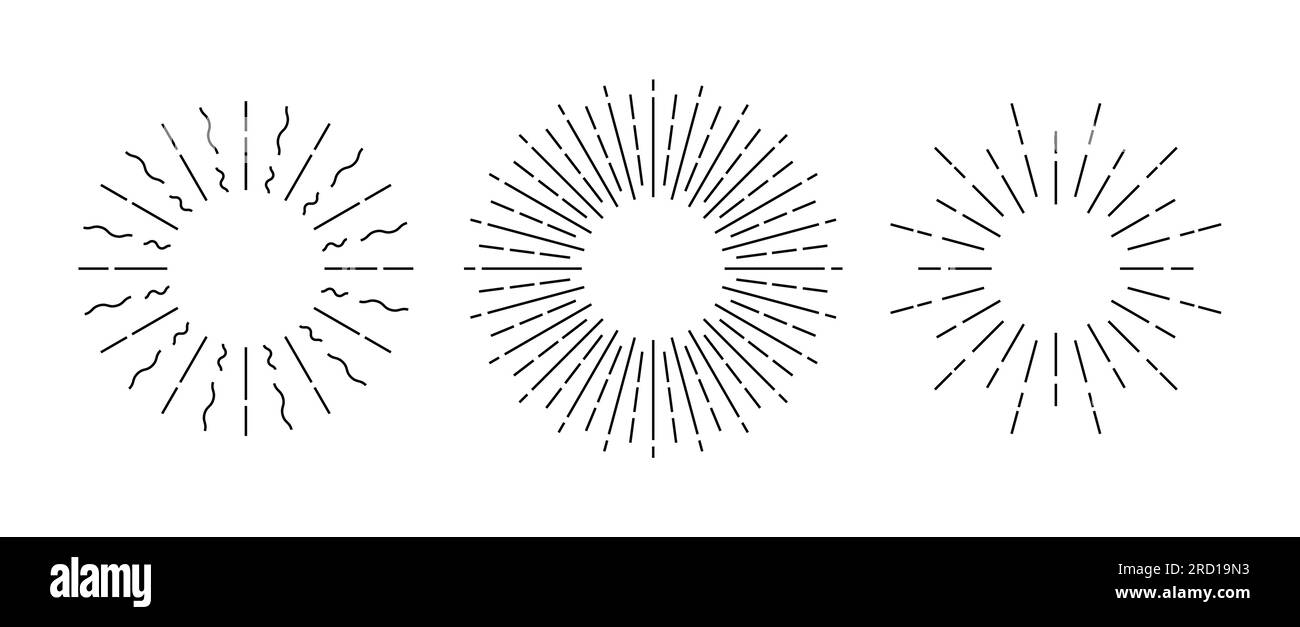 Star burst vector vintage circle background graphic line drawn ...