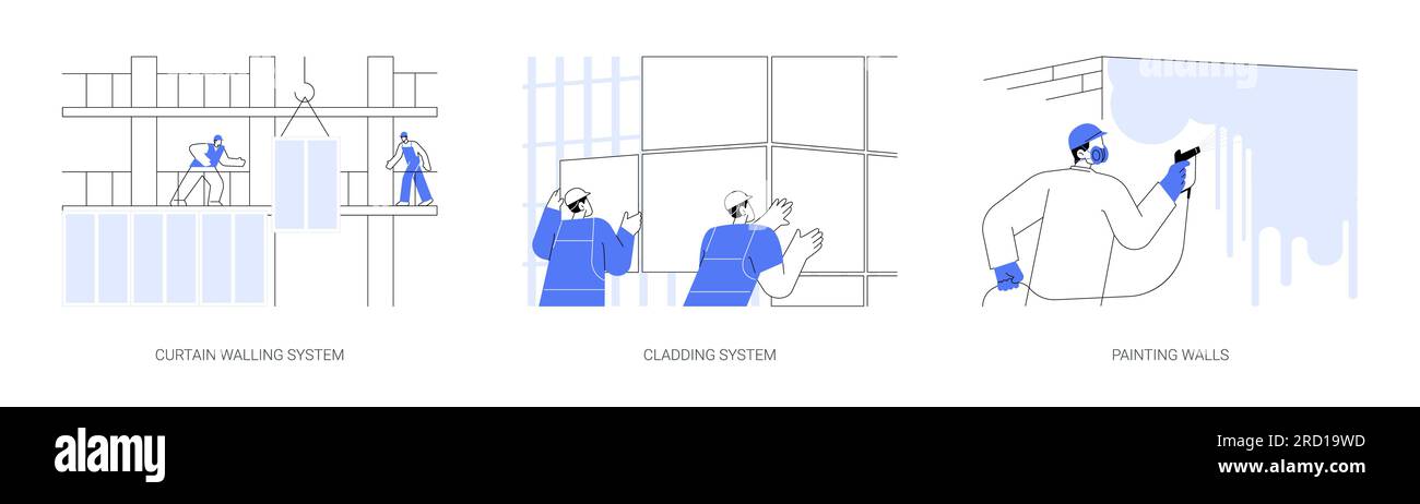 Facade works abstract concept vector illustrations Stock Vector Image ...