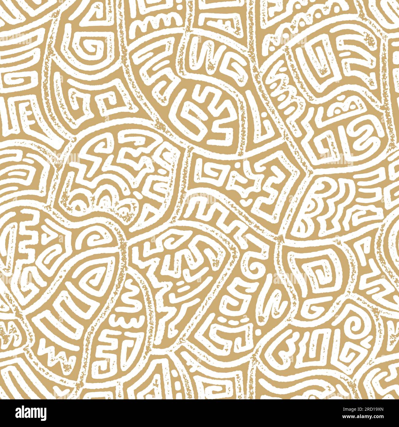 Hand drawn abstract seamless pattern, ethnic background, african style ...