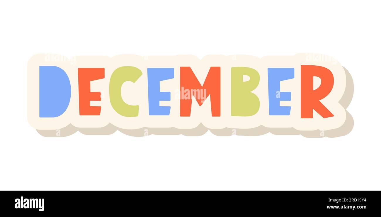 December Lettering Word. Month Planner Sticker Stock Vector Image & Art ...