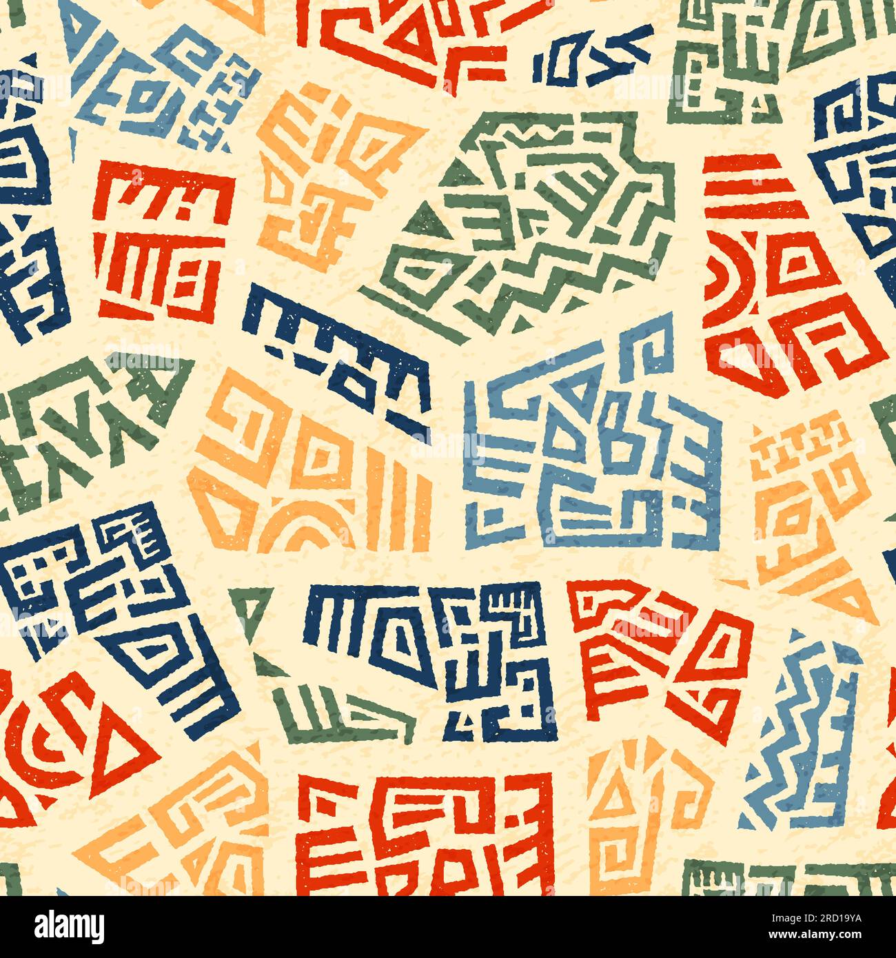 Hand drawn abstract seamless pattern, ethnic background, african style ...