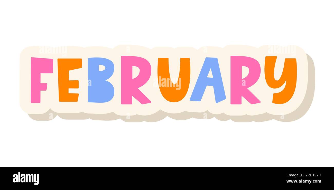 February Lettering Word. Month Planner Sticker Stock Vector Image & Art ...