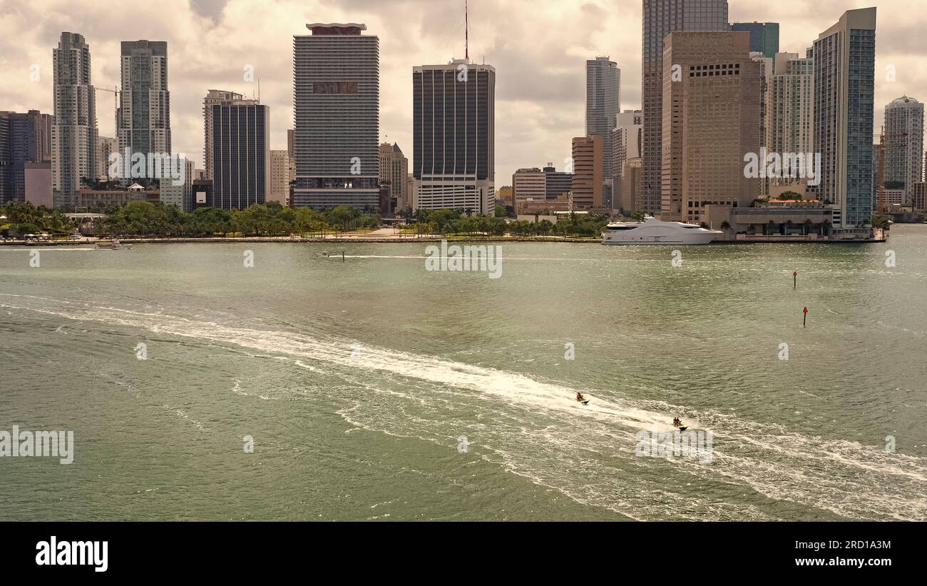 miami skyline skyscraper building at daylight. miami skyline skyscraper ...