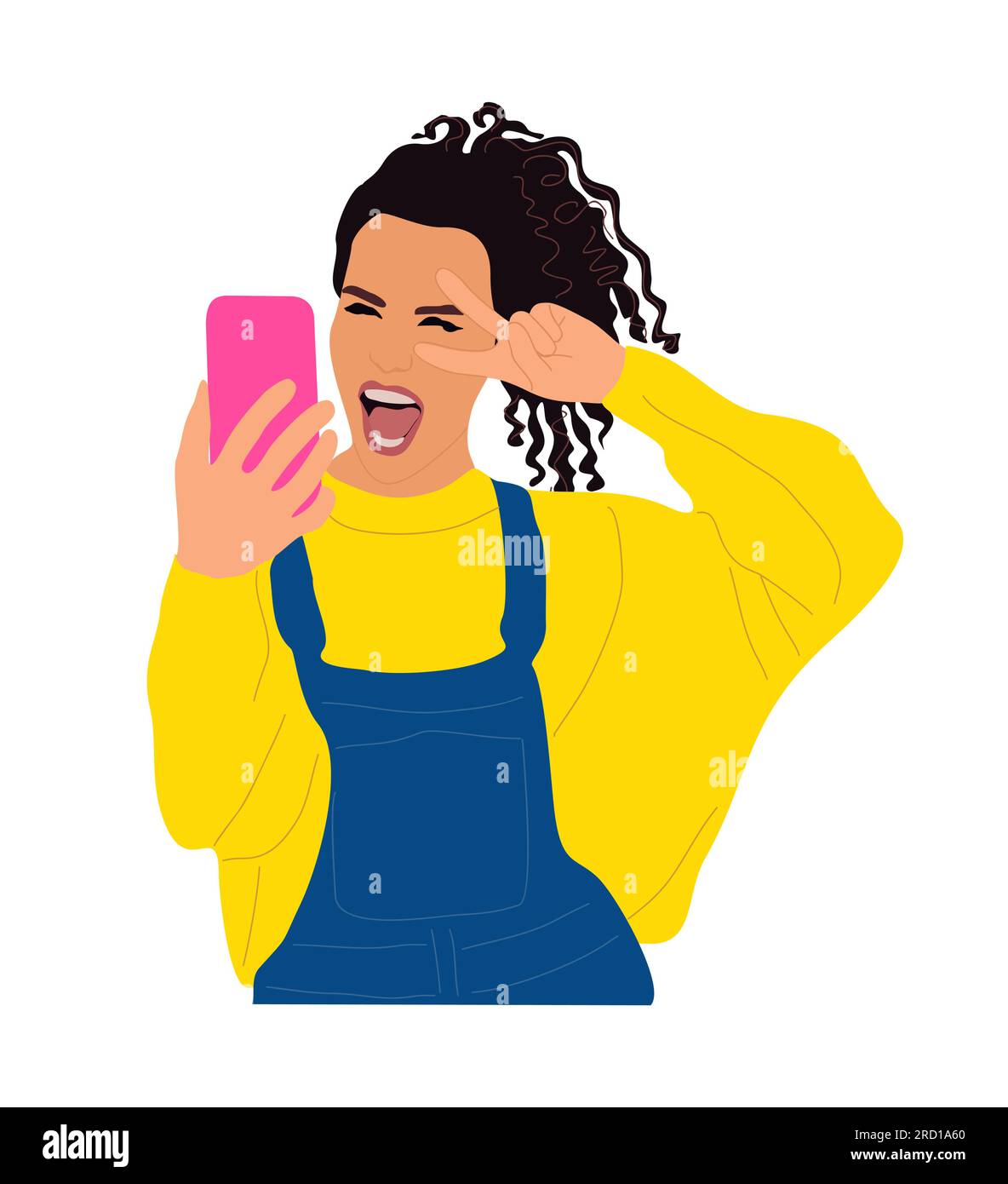 Casual girl cell phone Stock Vector Images - Alamy