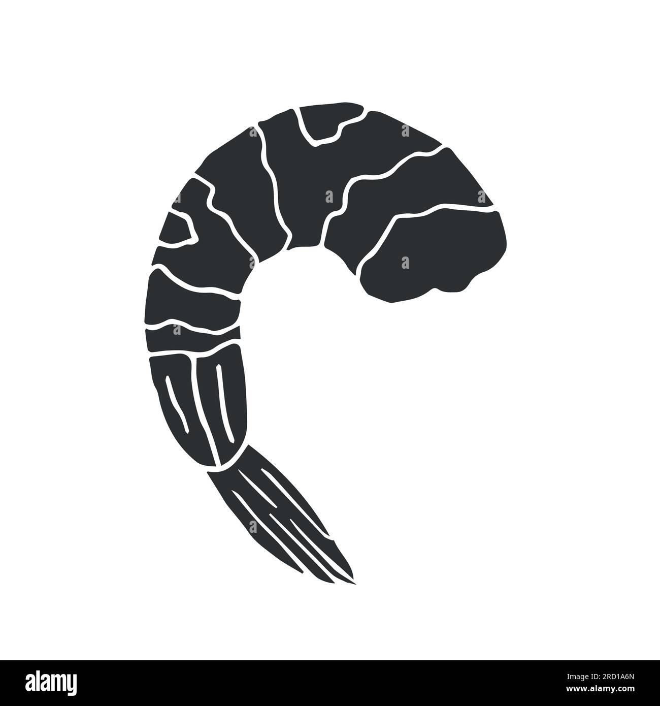 Vector hand drawn doodle sketch shrimp isolated on white background ...