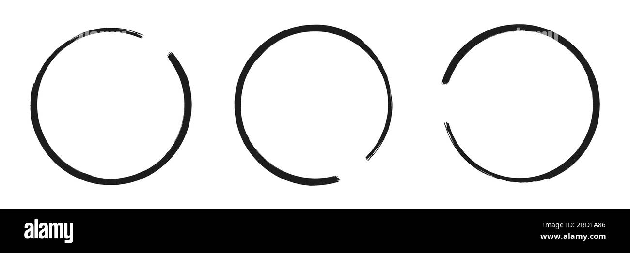 Collection hand drawn round shape. Sketch of circular doodles with a ...