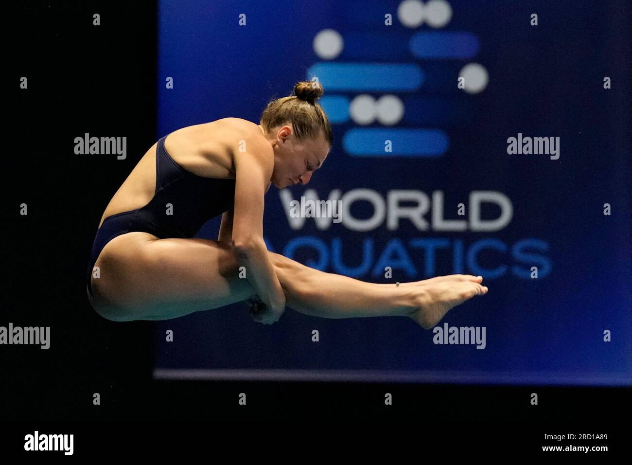 Dzeja Delanija Patrika of Latvia competes during the women's 10m ...