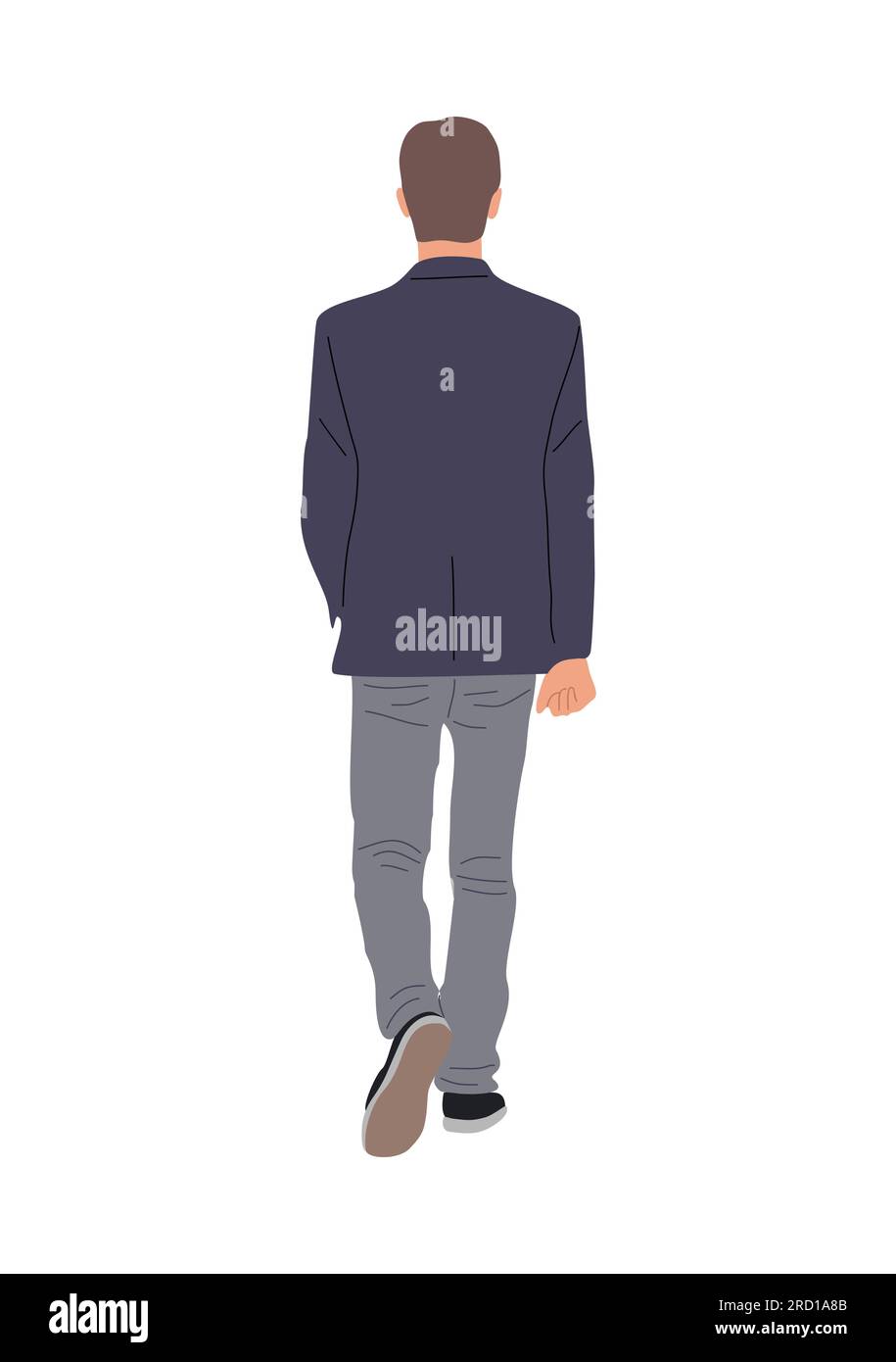 Back view walking handsome man Stock Vector Images - Alamy