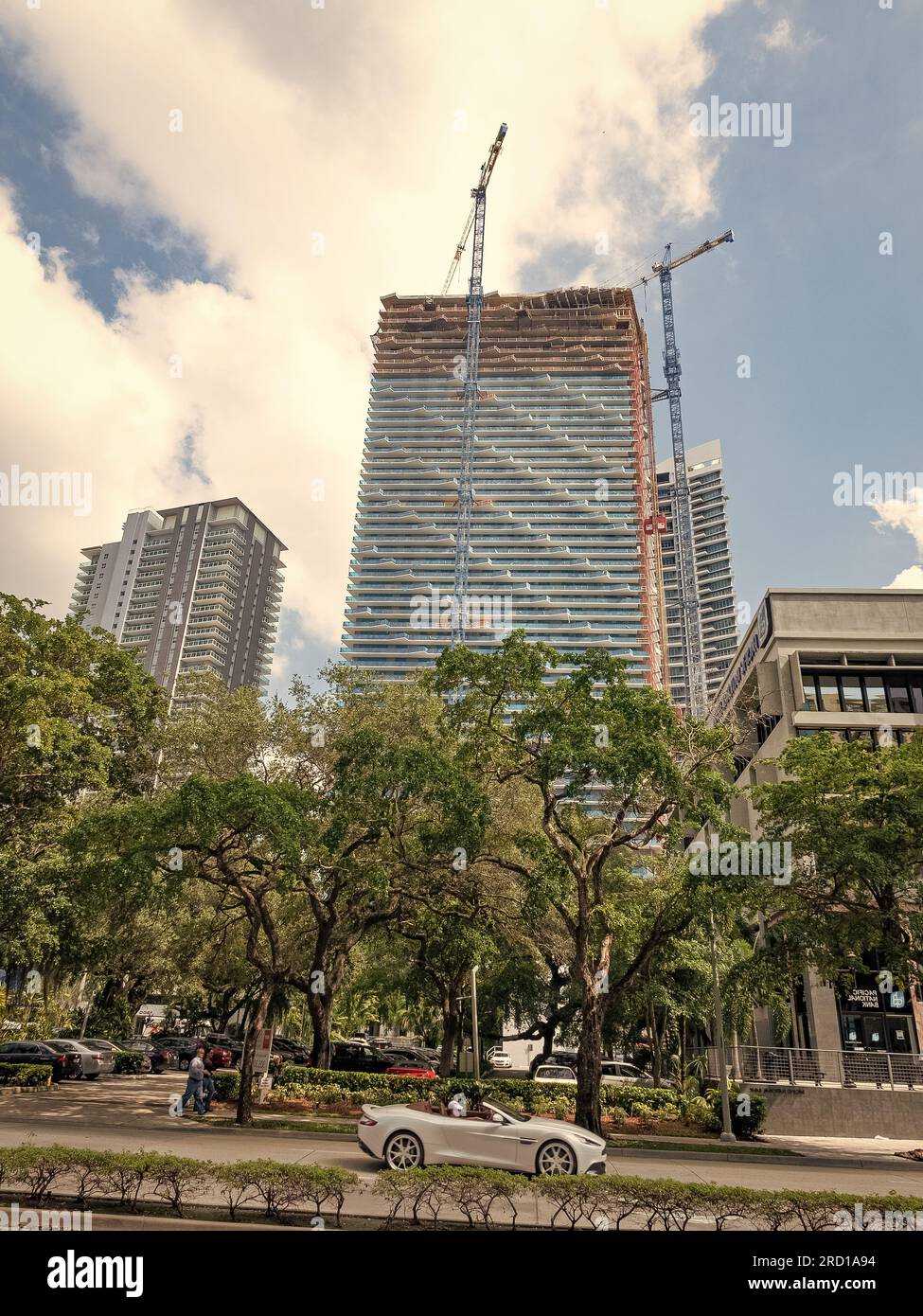 Miami, Florida USA - December 26, 2015: construction of skyscraper ...