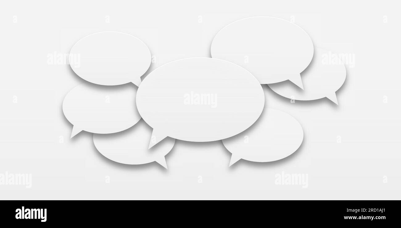 Set of speech bubbles icons. Vector illustration of white speech ...