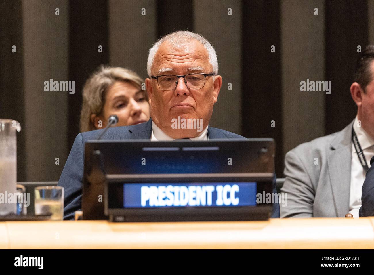 New York, USA. 17th July, 2023. President of ICC Greg Barclay attends ...