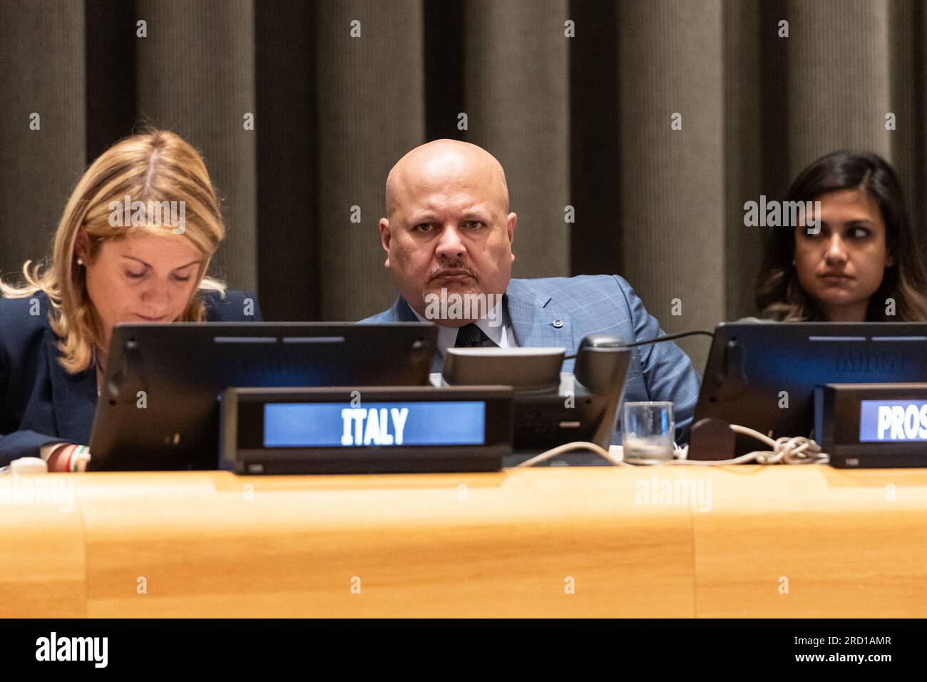 New York, USA. 17th July, 2023. ICC Prosecutor Karim Khan attends ...