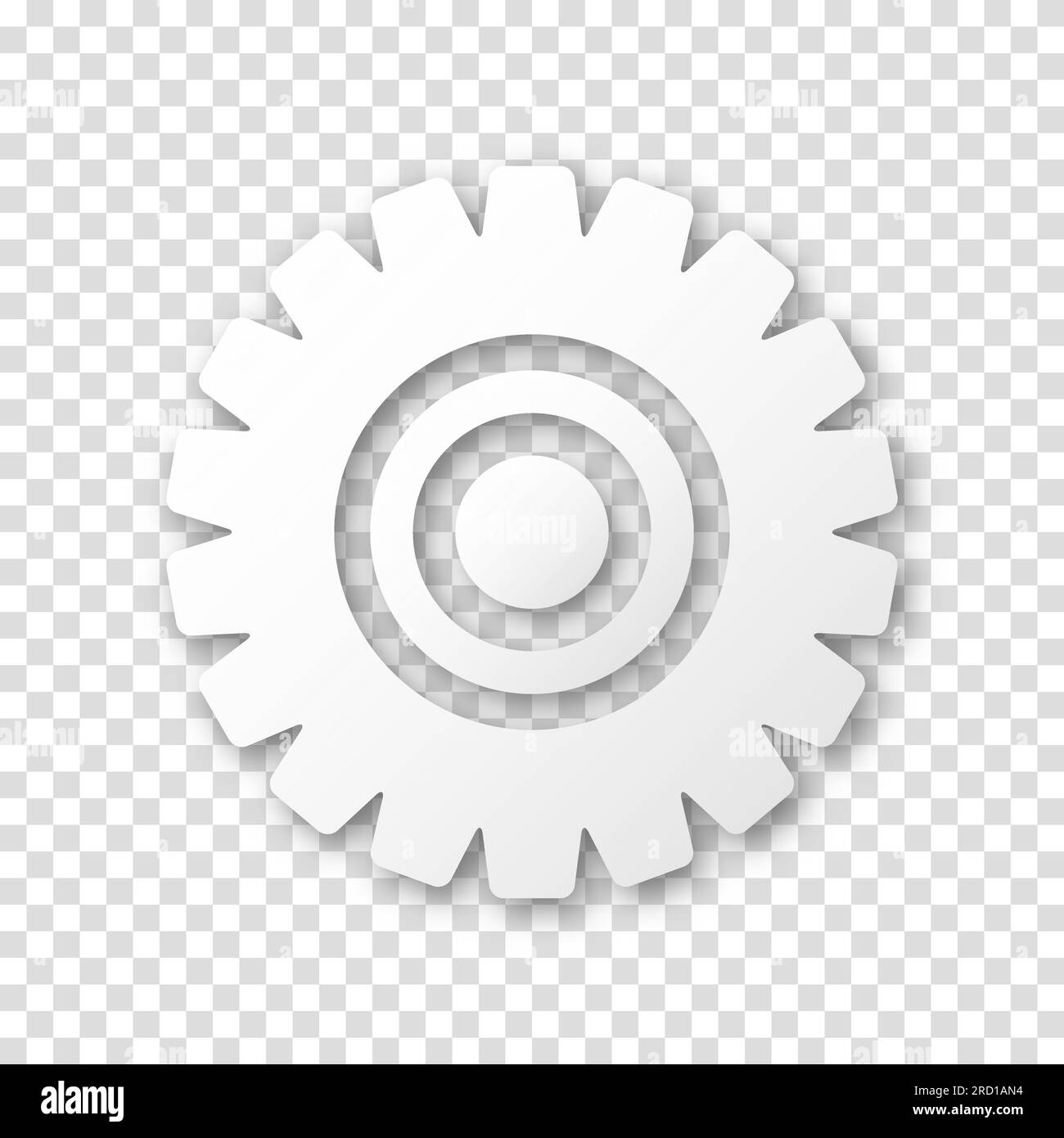 Gear icon, flat design. Machine sprocket gear icon. Realistic vector ...