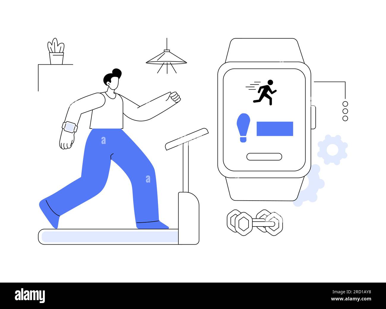 Smartwatch advanced sport tracking abstract concept vector illustration ...