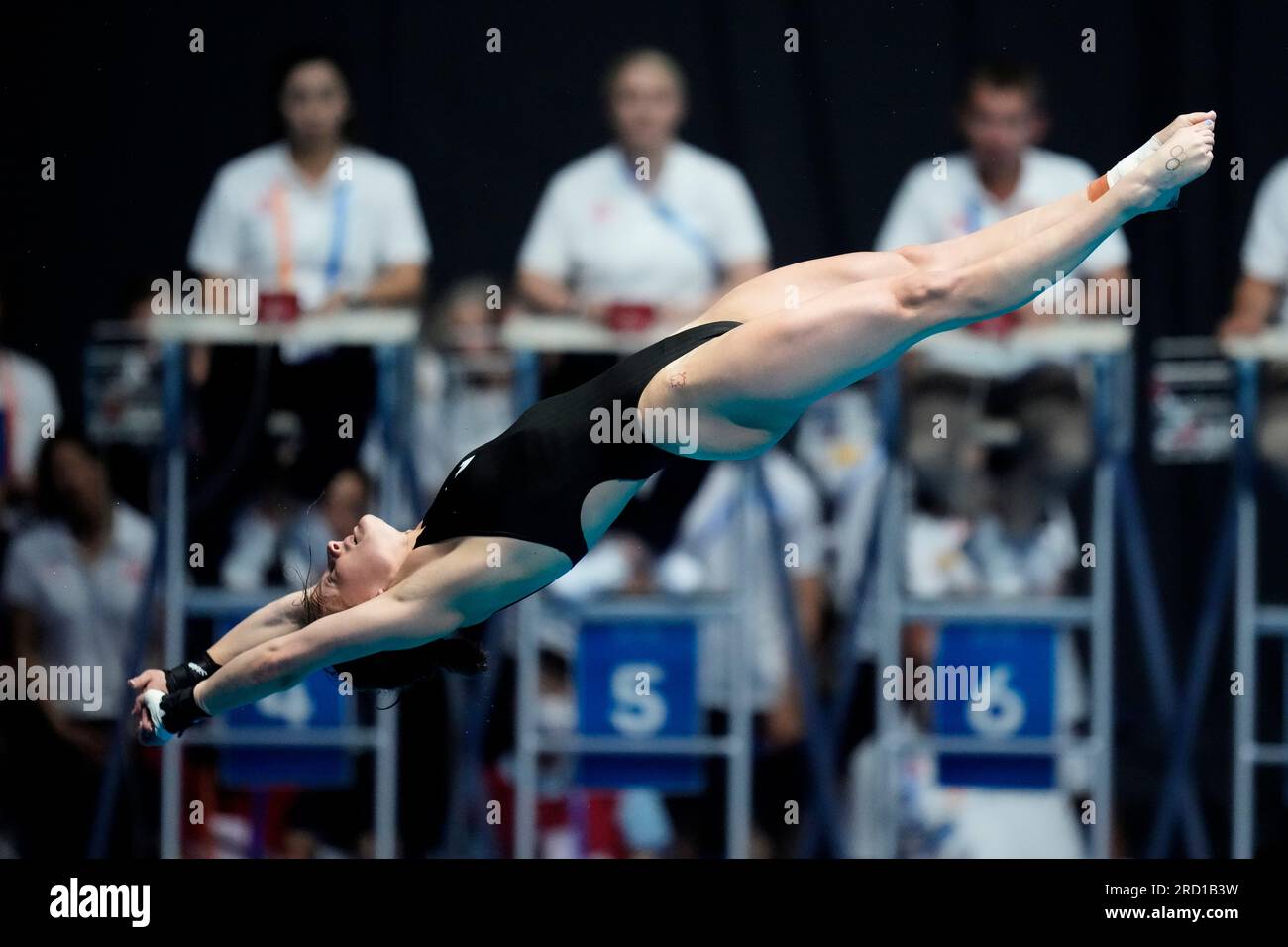 Caeli Mckay of Canada competes during the women's 10m platform diving ...