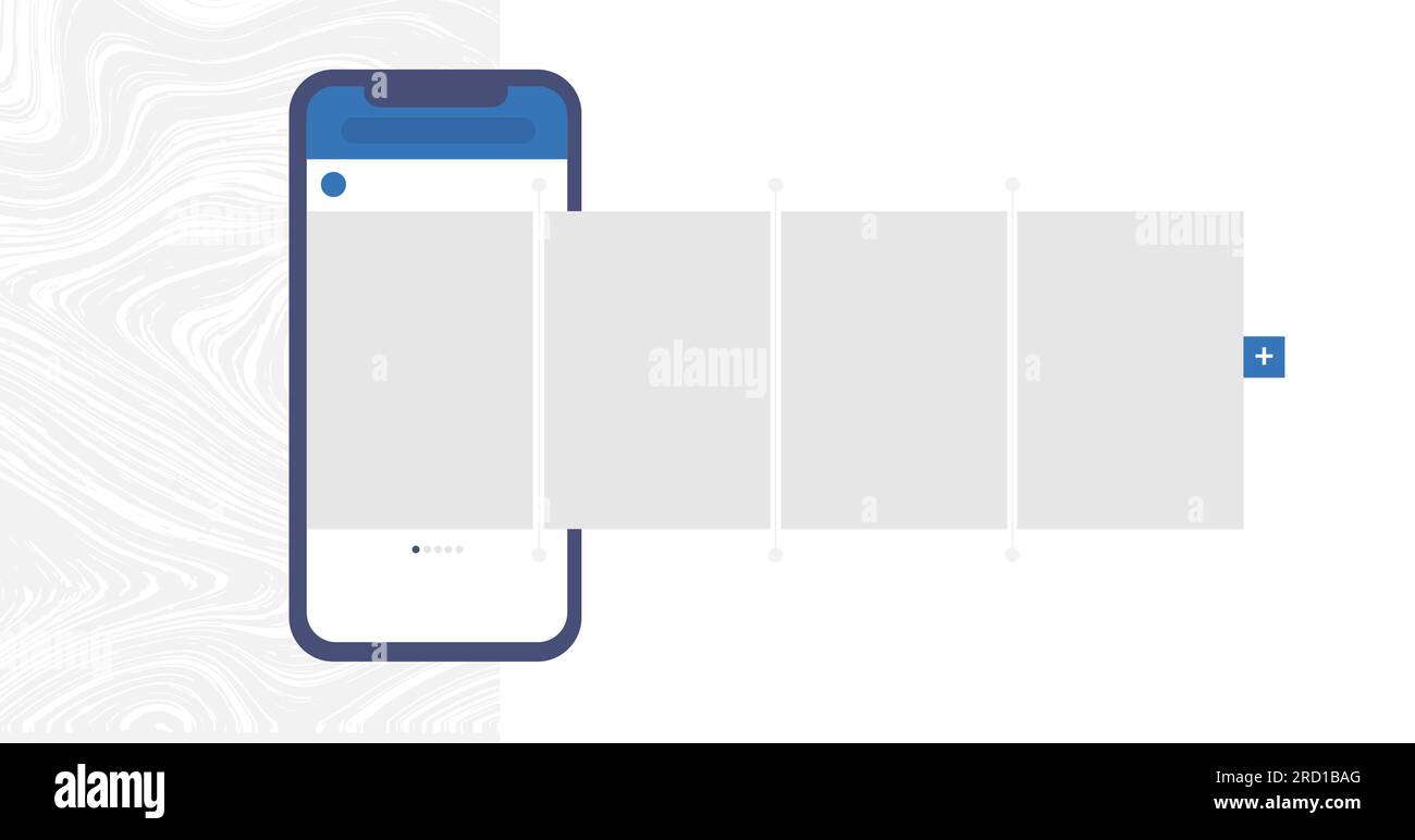 Social Media Design Concept Smartphone With Interface Carousel Post On Social Network Stock