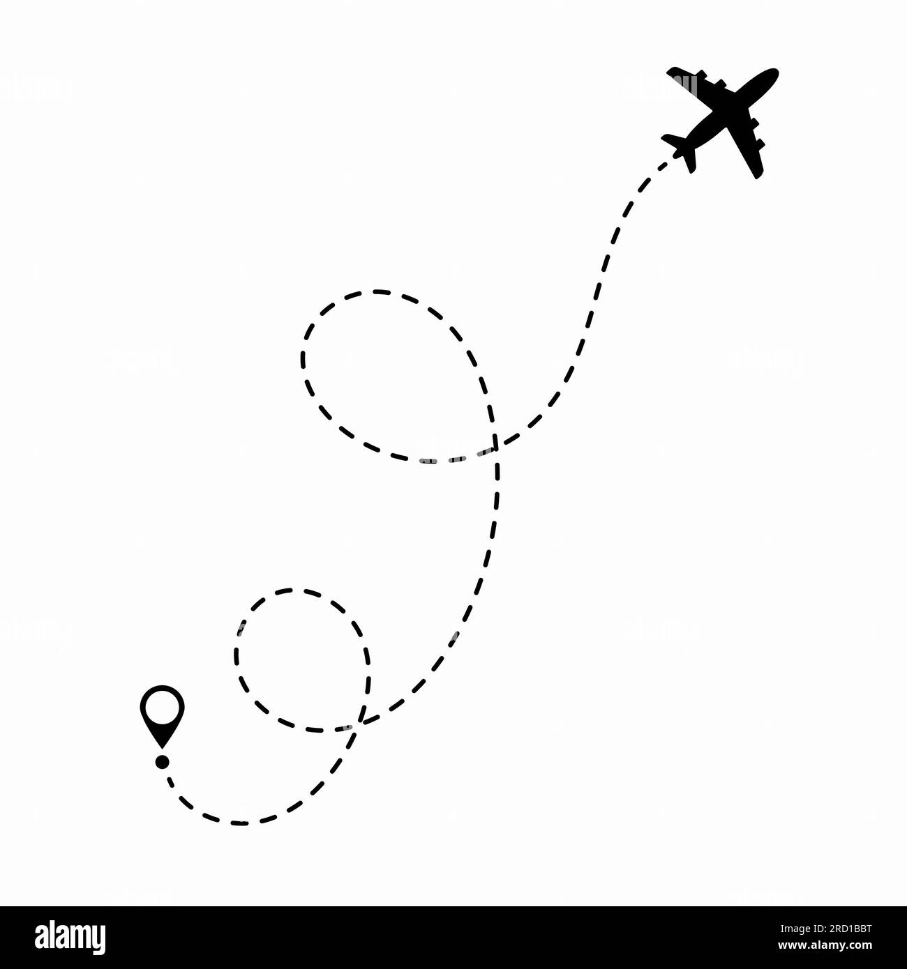 Travel Concept Dotted Path Airplane Aircraft Tracking Airplane Route Plane Path Vector 