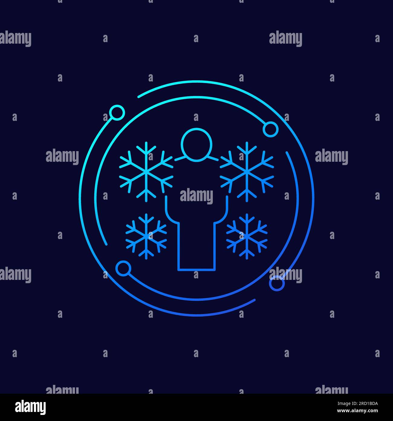 hypothermia line icon, low body temperature Stock Vector Image & Art ...