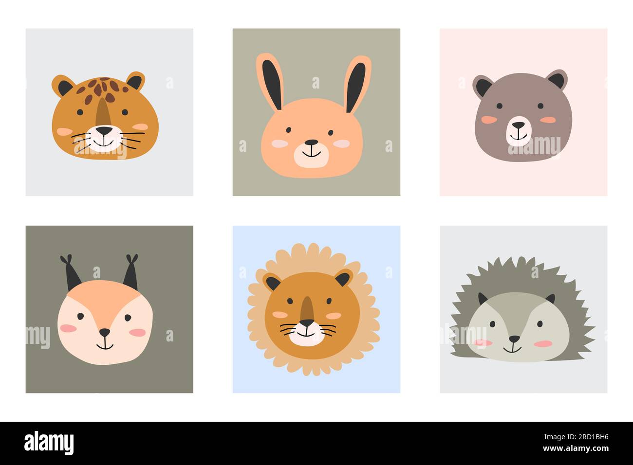 simple portrait animals of scandinavian style Stock Vector Image & Art ...