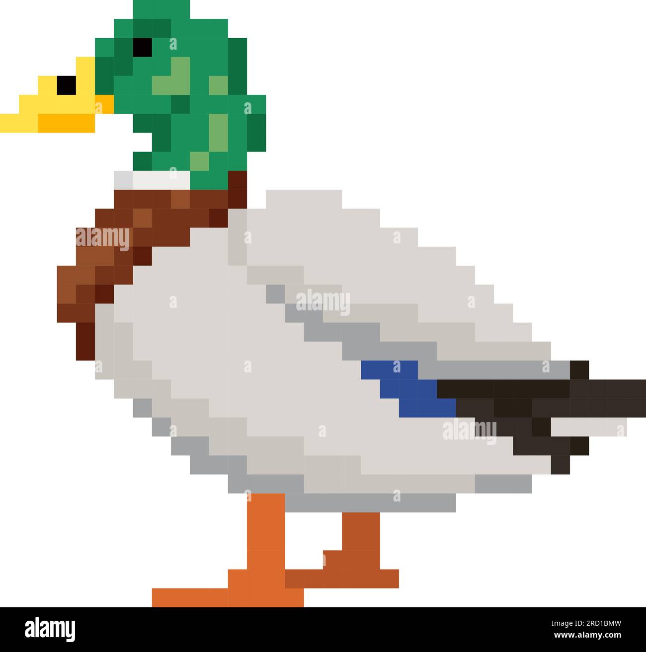 Pixel art drake. Waterfowl duck game asset. Animal vector illustration Stock Vector Image & Art ...