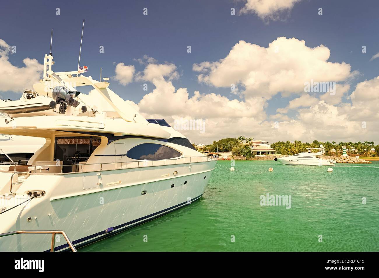 terrific summer yacht in harbour. photo of summer harbour with yacht ...
