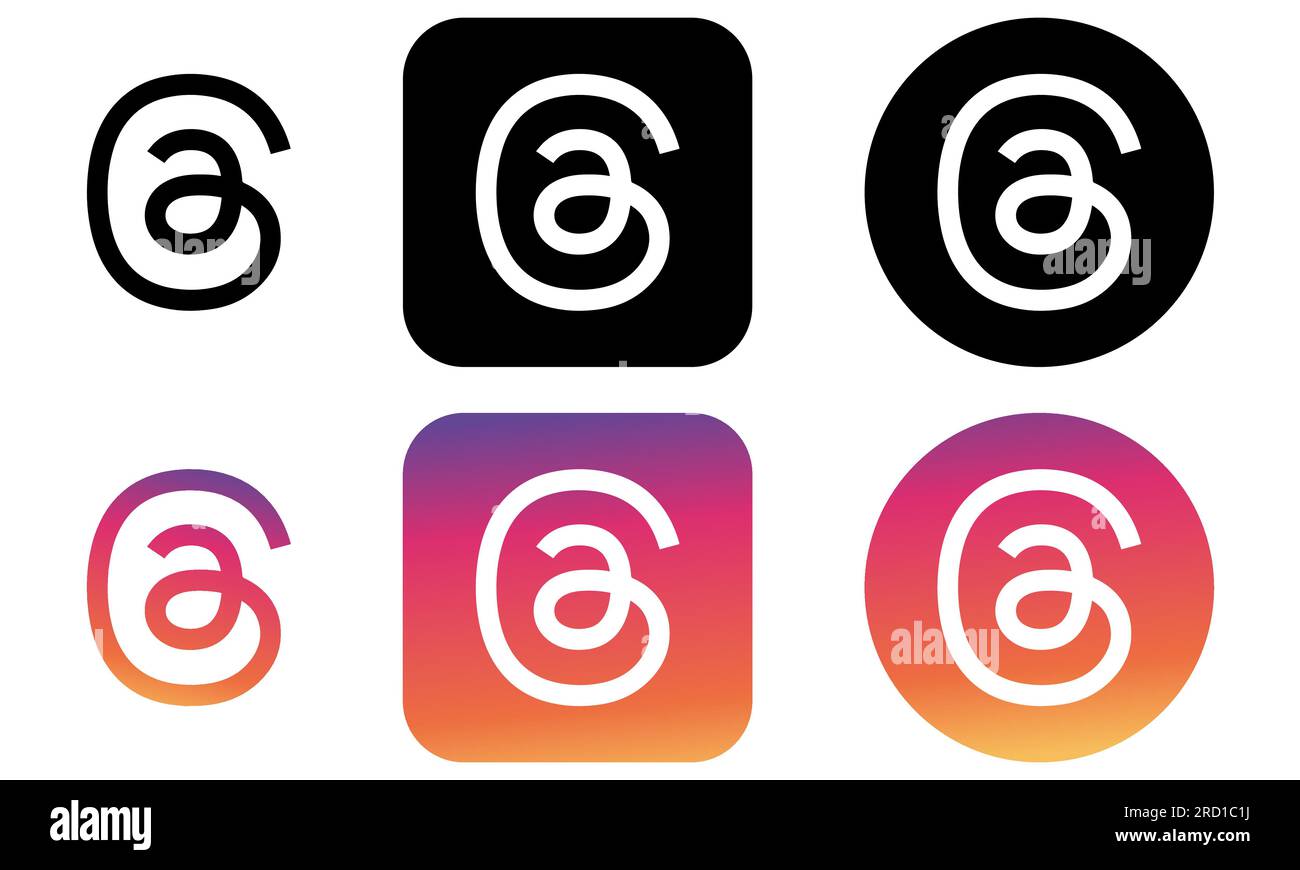 Threads logo set. Social network by Instagram. Vector illustration ...