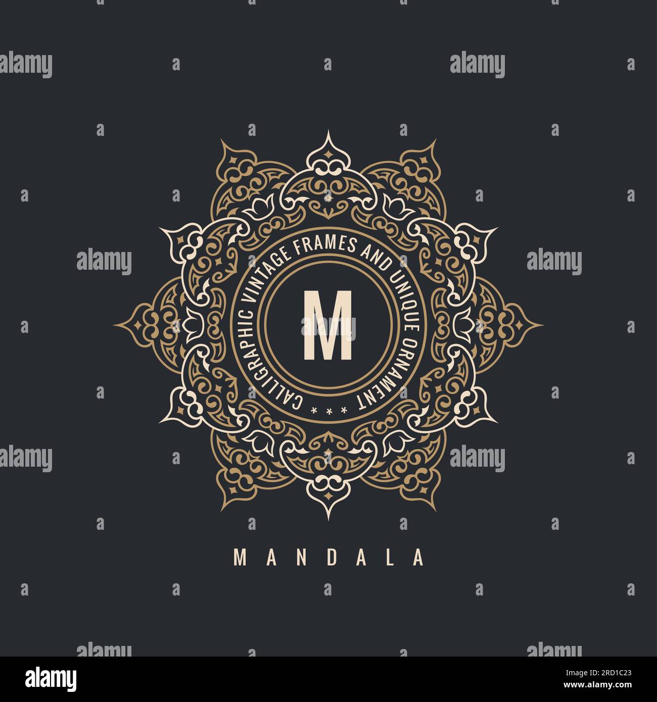 Gold mandala divider hi-res stock photography and images - Alamy