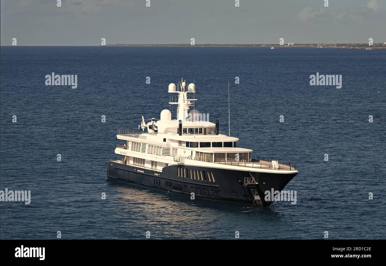 big yacht boat in the ocean. summer vacation on yacht boat. photo of ...